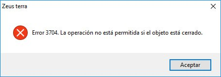 Error 3704 La operación no está permitida si el objeto está cerrado - Soporte - Foro Kontrolya